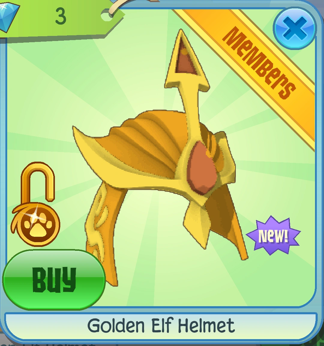 Golden Elf Helmet | Animal Jam Classic Wiki | Fandom