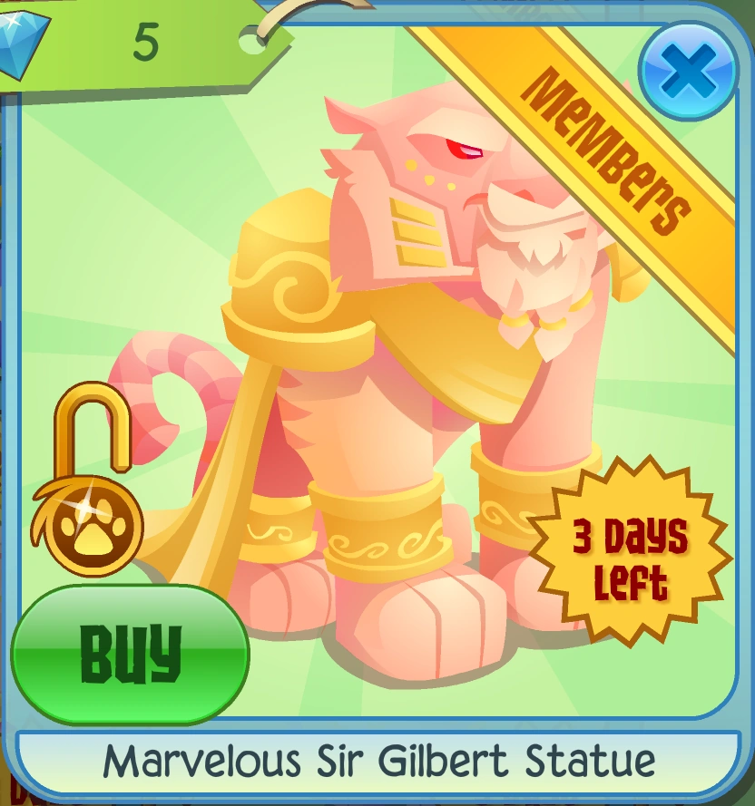 Marvelous Sir Gilbert Statue | Animal Jam Classic Wiki | Fandom