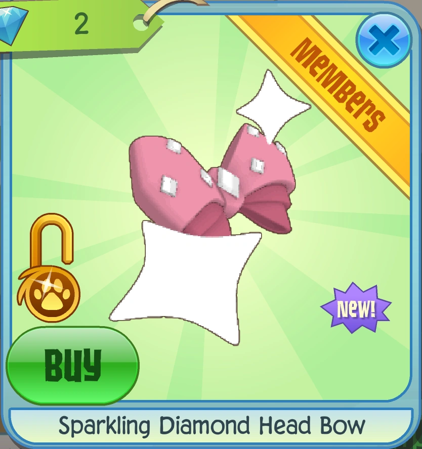 Sparkling Diamond Head Bow | Animal Jam Classic Wiki | Fandom