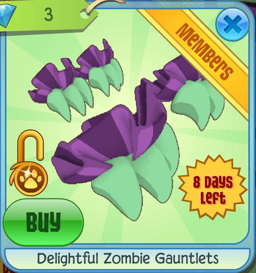 Delightful Zombie Gauntlets | Animal Jam Classic Wiki | Fandom