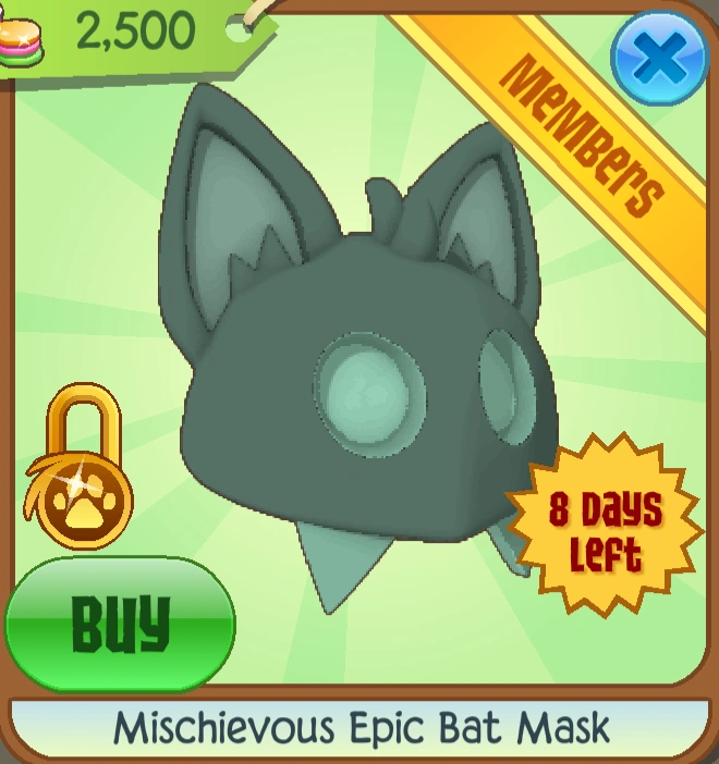 Mischievous Epic Bat Mask | Animal Jam Classic Wiki | Fandom