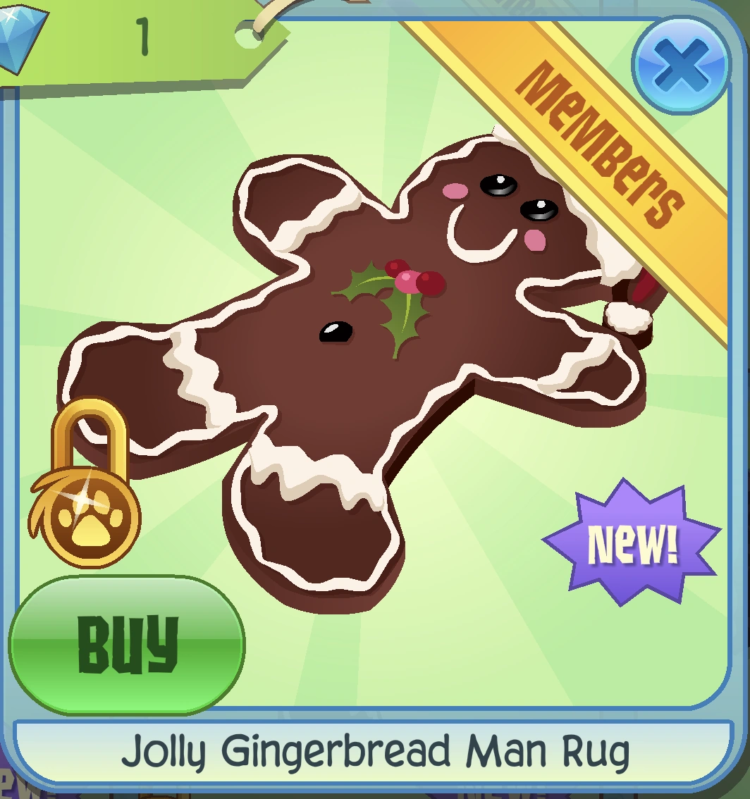Jolly Gingerbread Man Rug | Animal Jam Classic Wiki | Fandom