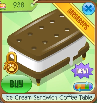 Ice Cream Sandwich Coffee Table | Animal Jam Classic Wiki | Fandom