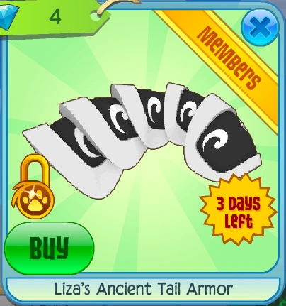 Liza's Ancient Tail Armor | Animal Jam Classic Wiki | Fandom