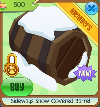 Sideways Snow Covered Barrel | Animal Jam Classic Wiki | Fandom
