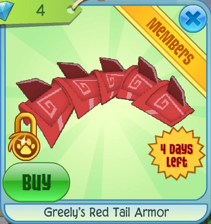Greely's Red Tail Armor | Animal Jam Classic Wiki | Fandom