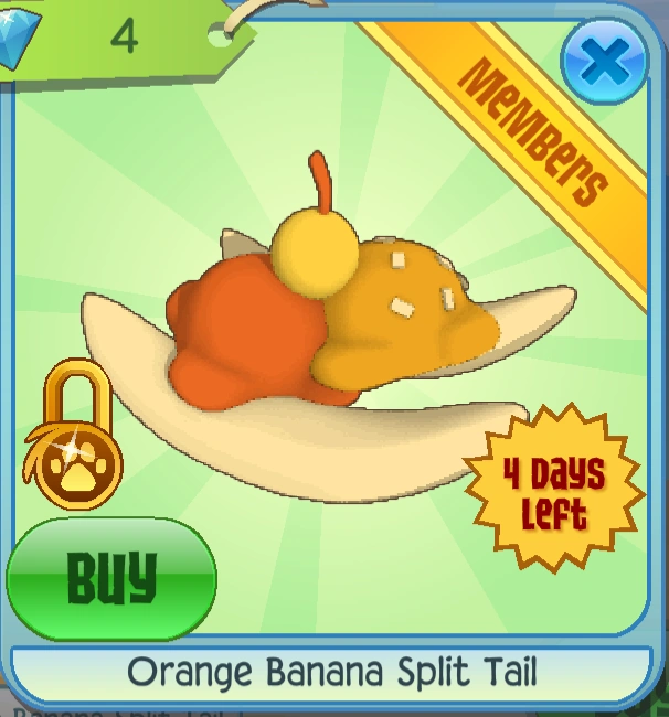 Orange Banana Split Tail | Animal Jam Classic Wiki | Fandom