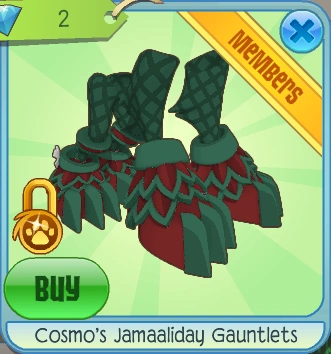 Cosmo's Jamaaliday Gauntlets | Animal Jam Classic Wiki | Fandom