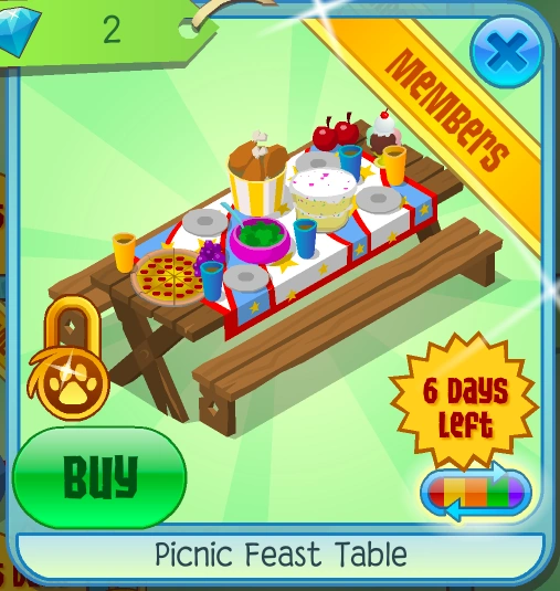 Picnic Feast Table | Animal Jam Classic Wiki | Fandom