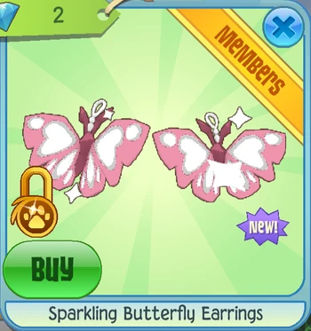 Sparkling Butterfly Earrings | Animal Jam Classic Wiki | Fandom