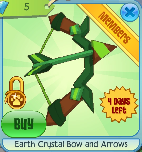 Earth Crystal Bow and Arrows | Animal Jam Classic Wiki | Fandom