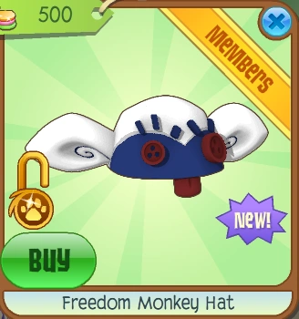 Freedom Monkey Hat | Animal Jam Classic Wiki | Fandom
