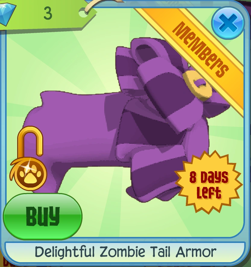 Delightful Zombie Tail Armor | Animal Jam Classic Wiki | Fandom