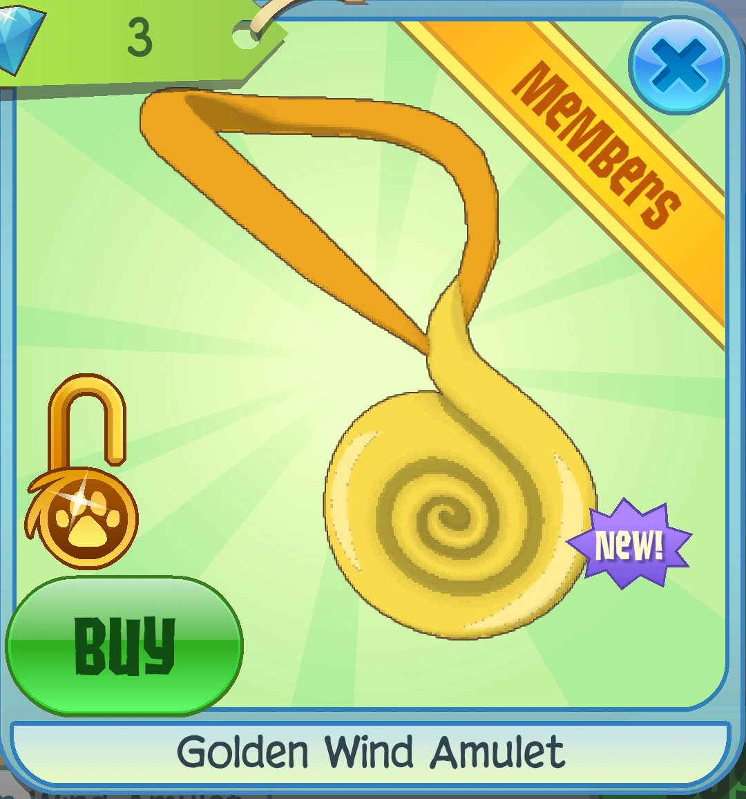 Golden Wind Amulet | Animal Jam Classic Wiki | Fandom