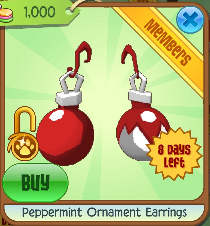 Peppermint Ornament Earrings | Animal Jam Classic Wiki | Fandom