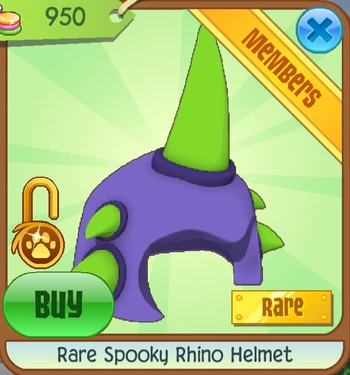 Rare Spooky Rhino Helmet | Animal Jam Classic Wiki | Fandom