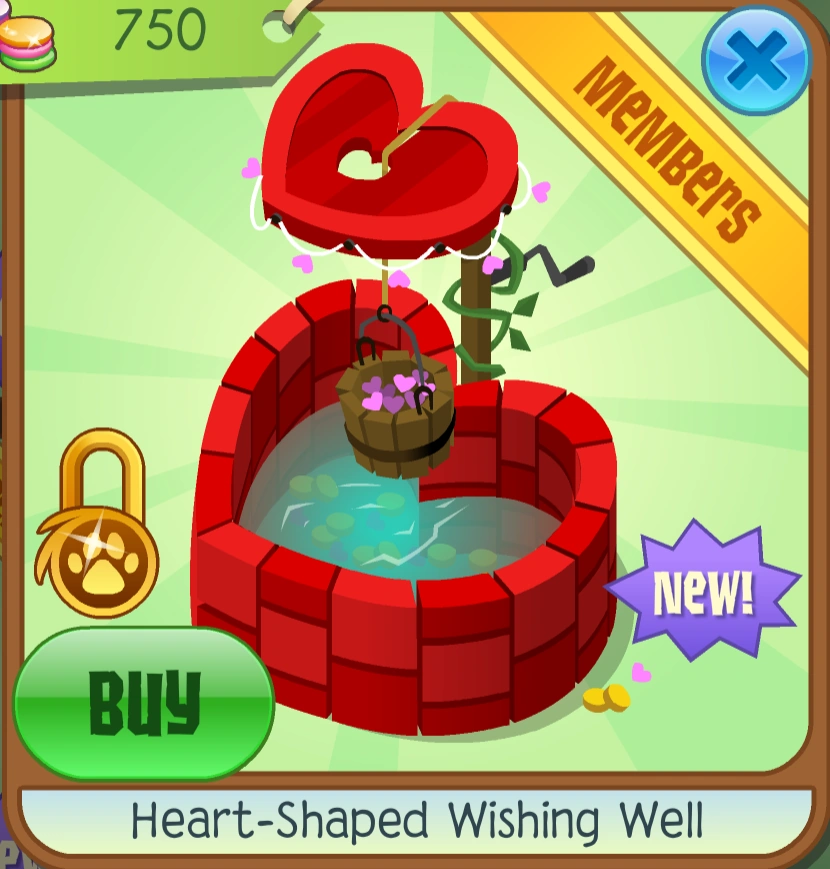 Heart-Shaped Wishing Well | Animal Jam Classic Wiki | Fandom