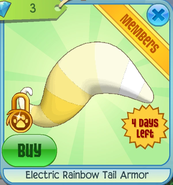 Electric Rainbow Tail Armor | Animal Jam Classic Wiki | Fandom