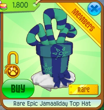 Rare Epic Jamaaliday Top Hat | Animal Jam Classic Wiki | Fandom