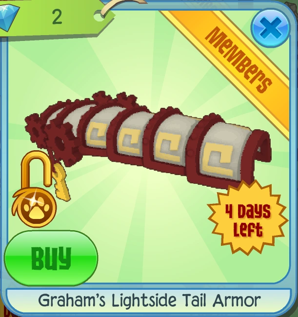 Graham's Lightside Tail Armor | Animal Jam Classic Wiki | Fandom