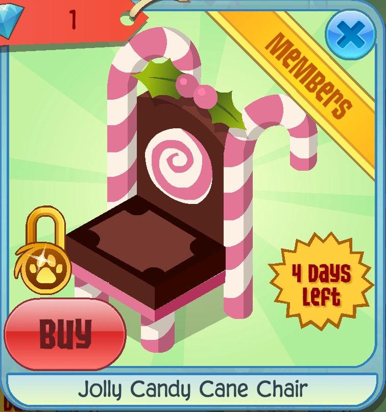 Jolly Candy Cane Chair | Animal Jam Classic Wiki | Fandom