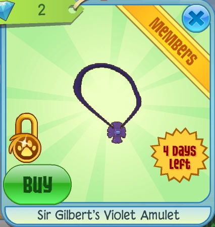 Sir Gilbert's Violet Amulet | Animal Jam Classic Wiki | Fandom