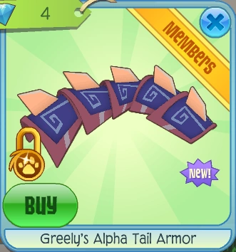 Greely's Alpha Tail Armor | Animal Jam Classic Wiki | Fandom