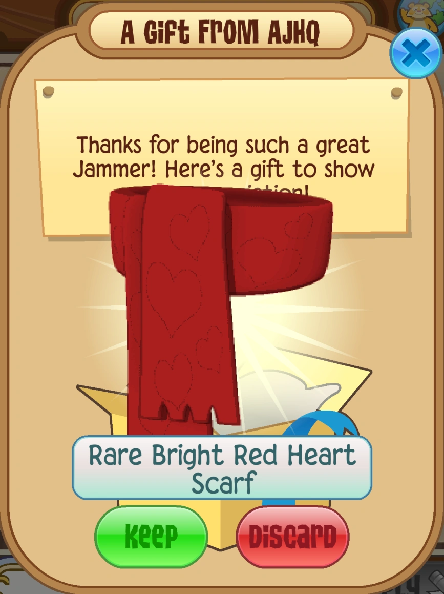 Rare Bright Red Heart Scarf | Animal Jam Classic Wiki | Fandom