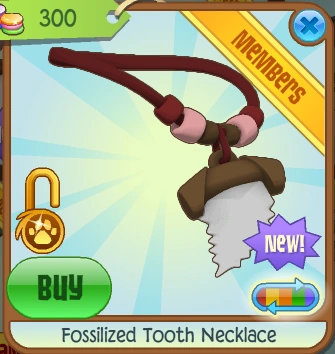 Fossilized Tooth Necklace | Animal Jam Classic Wiki | Fandom
