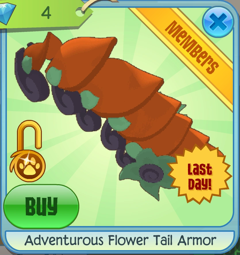 Adventurous Flower Tail Armor | Animal Jam Classic Wiki | Fandom