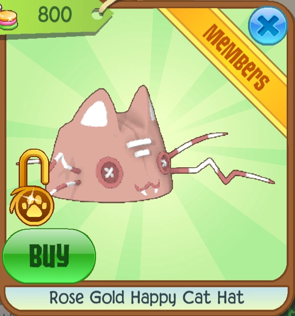 Rose Gold Happy Cat Hat | Animal Jam Classic Wiki | Fandom