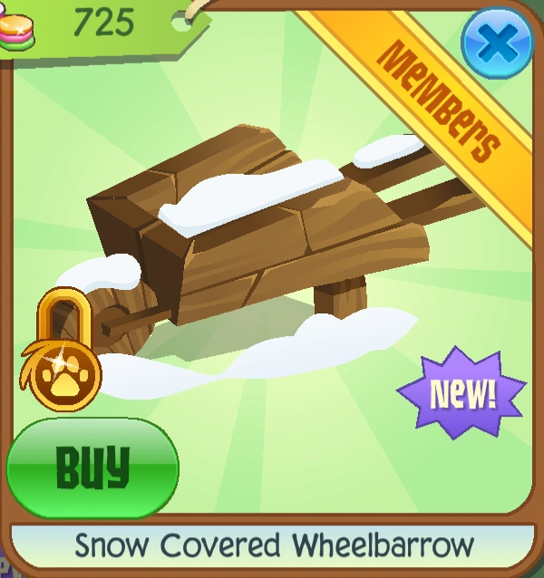 Snow Covered Wheelbarrow | Animal Jam Classic Wiki | Fandom