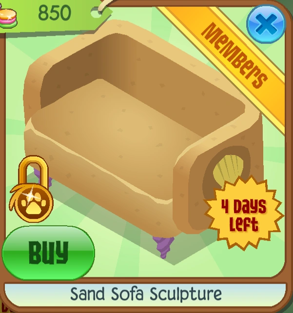 Sand Sofa Sculpture | Animal Jam Classic Wiki | Fandom