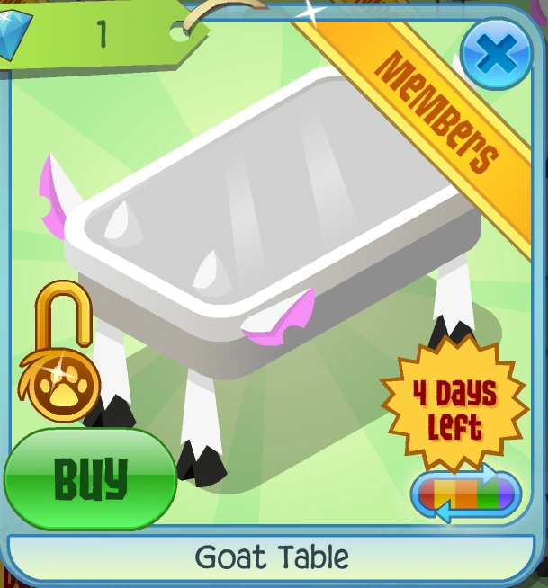 Goat Table | Animal Jam Classic Wiki | Fandom