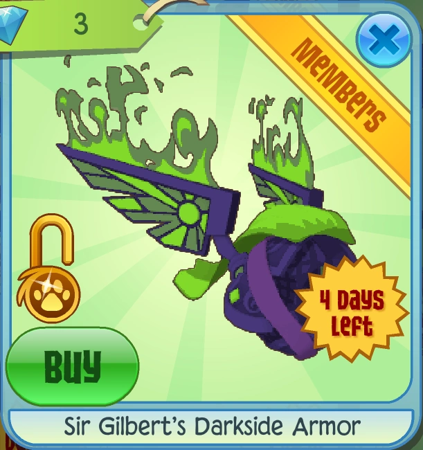 Sir Gilbert's Darkside Armor | Animal Jam Classic Wiki | Fandom