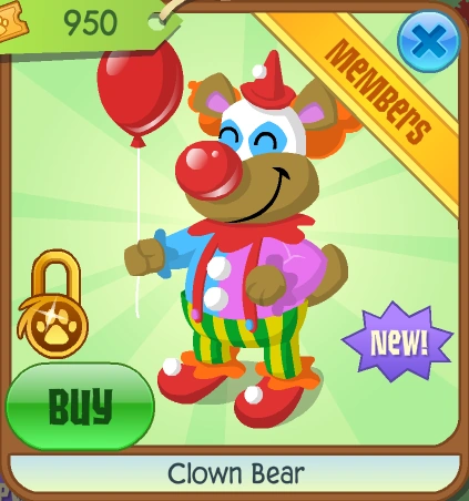 Clown Bear | Animal Jam Classic Wiki | Fandom