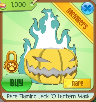 Rare Flaming Jack 'O Lantern Mask | Animal Jam Classic Wiki | Fandom