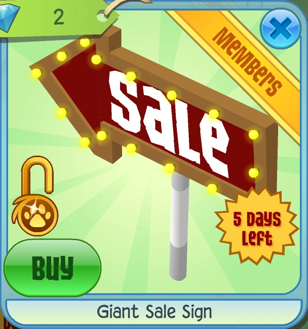 Giant Sale Sign | Animal Jam Classic Wiki | Fandom