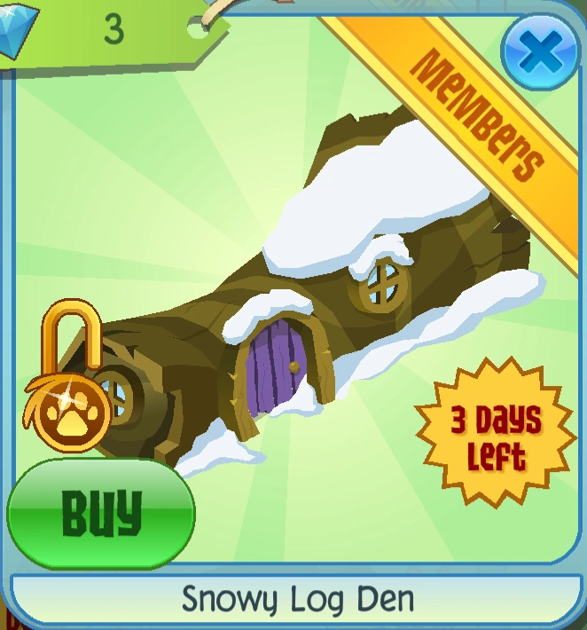 Snowy Log Den | Animal Jam Classic Wiki | Fandom
