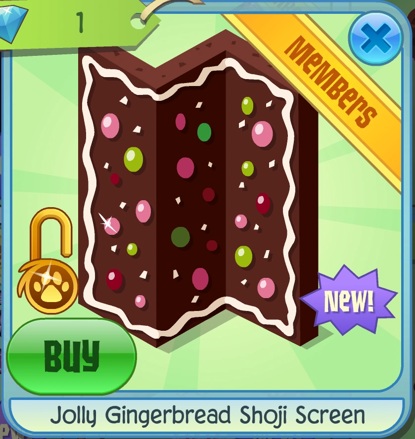 Jolly Gingerbread Shoji Screen | Animal Jam Classic Wiki | Fandom