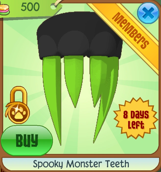 Spooky Monster Teeth | Animal Jam Classic Wiki | Fandom