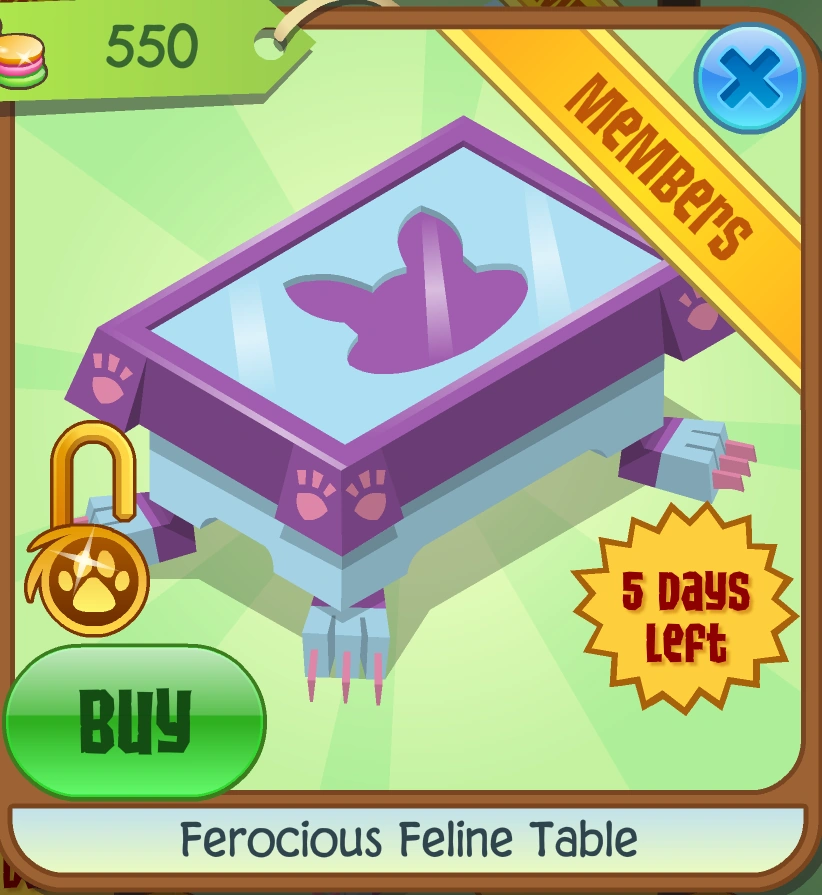 Ferocious Feline Table | Animal Jam Classic Wiki | Fandom