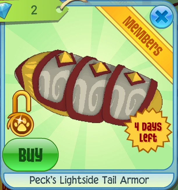 Peck's Lightside Tail Armor | Animal Jam Classic Wiki | Fandom