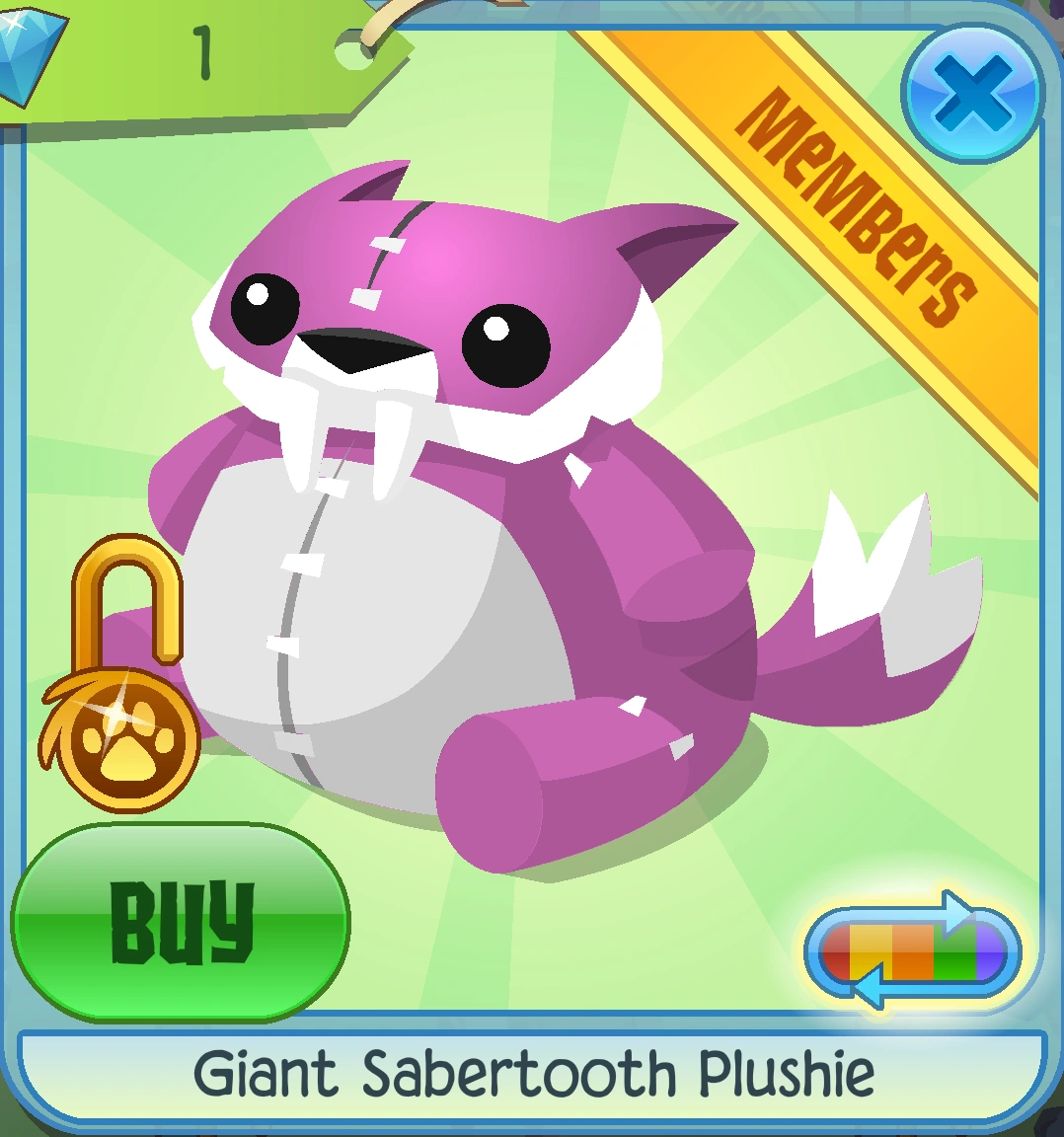 Giant Sabertooth Plushie | Animal Jam Classic Wiki | Fandom