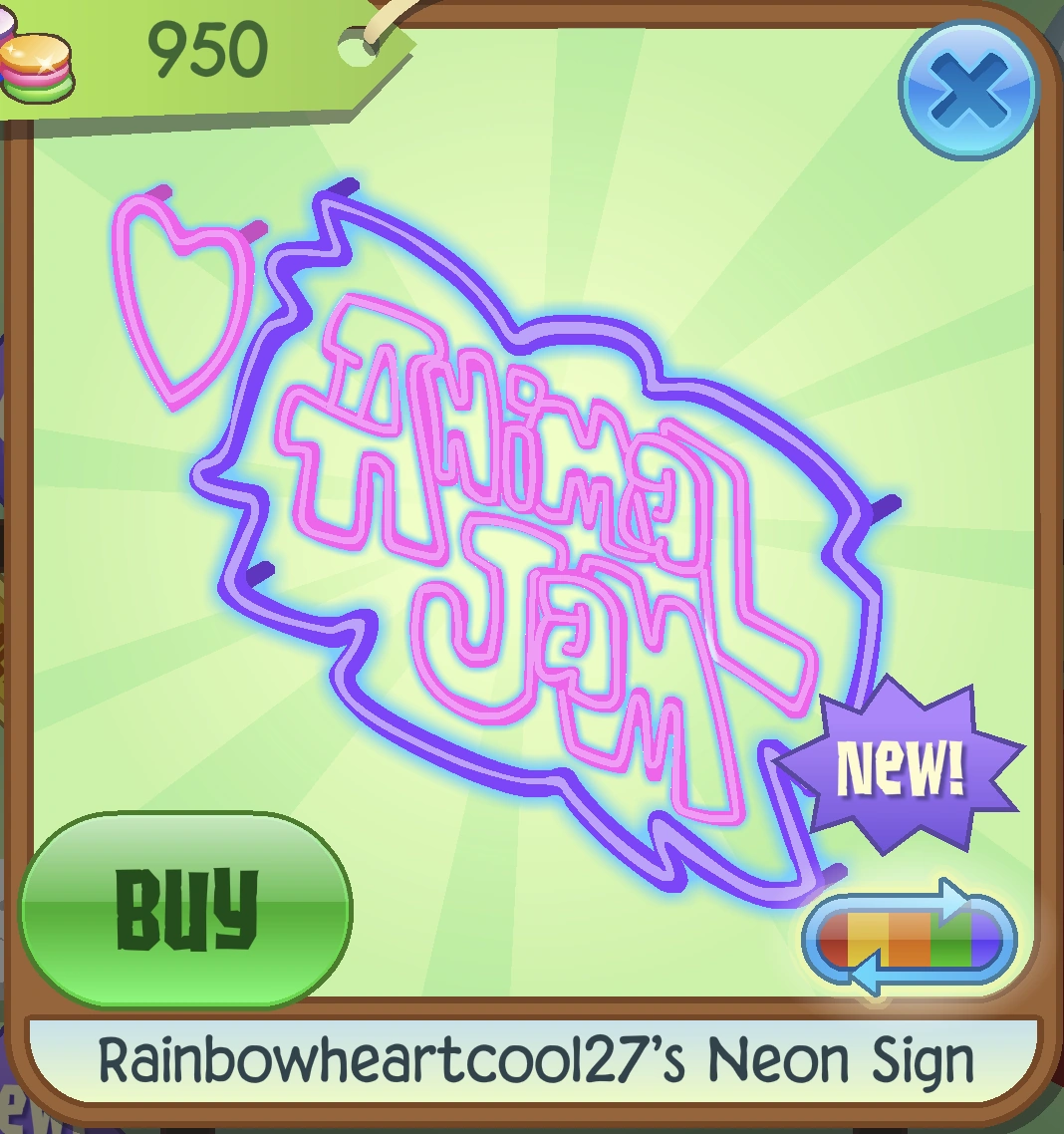 Rainbowheartcool27's Neon Sign | Animal Jam Classic Wiki | Fandom