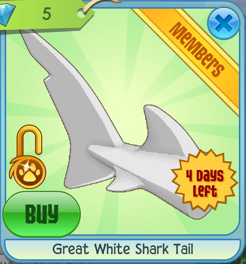 Great White Shark Tail | Animal Jam Classic Wiki | Fandom