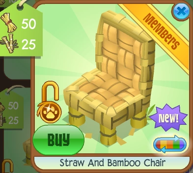 Straw And Bamboo Chair | Animal Jam Classic Wiki | Fandom