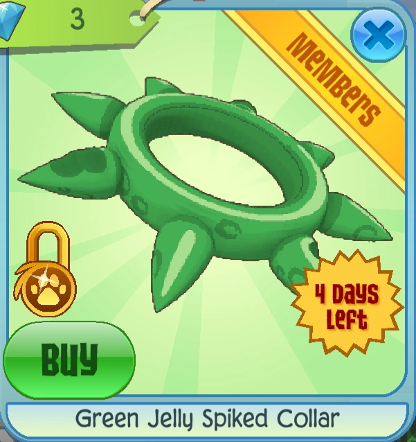 Green Jelly Spiked Collar | Animal Jam Classic Wiki | Fandom