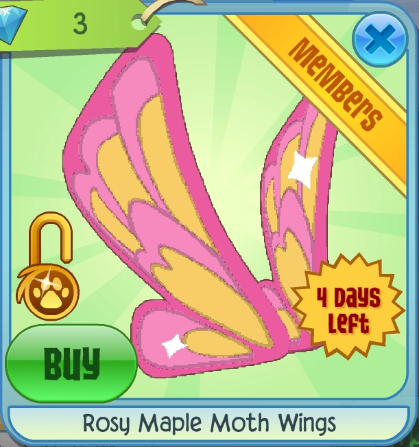 Rosy Maple Moth Wings | Animal Jam Classic Wiki | Fandom
