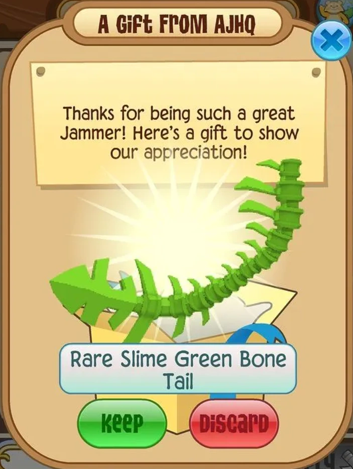 Rare Slime Green Bone Tail | Animal Jam Classic Wiki | Fandom